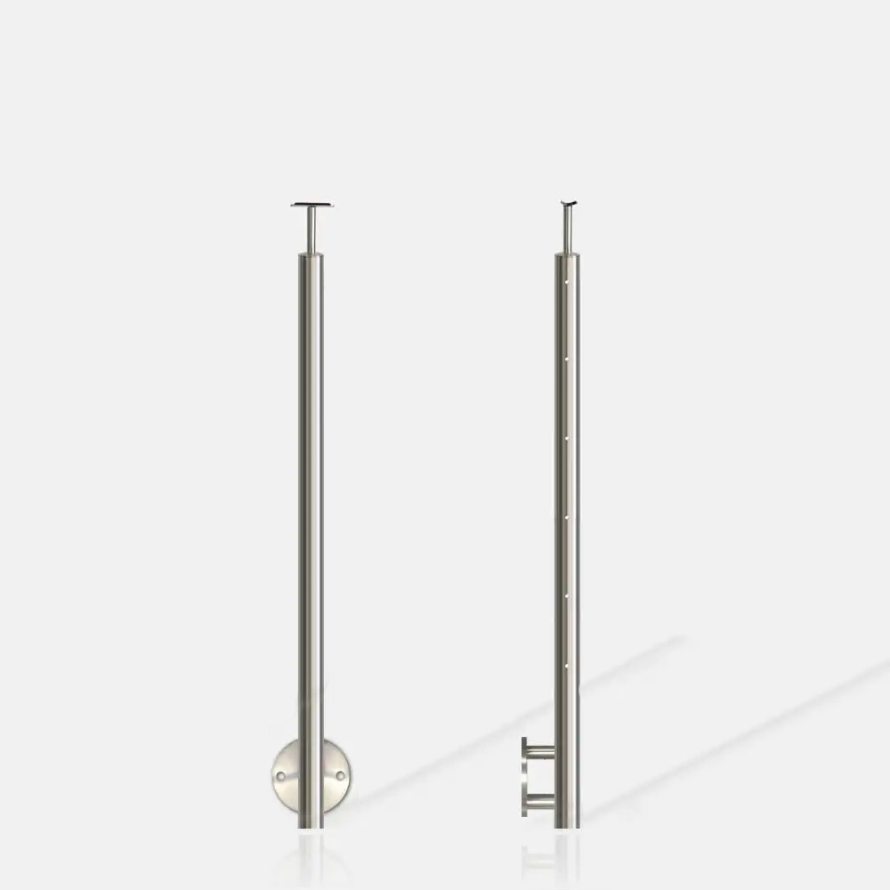 Poteau rond 6 câbles pose à l'anglaise